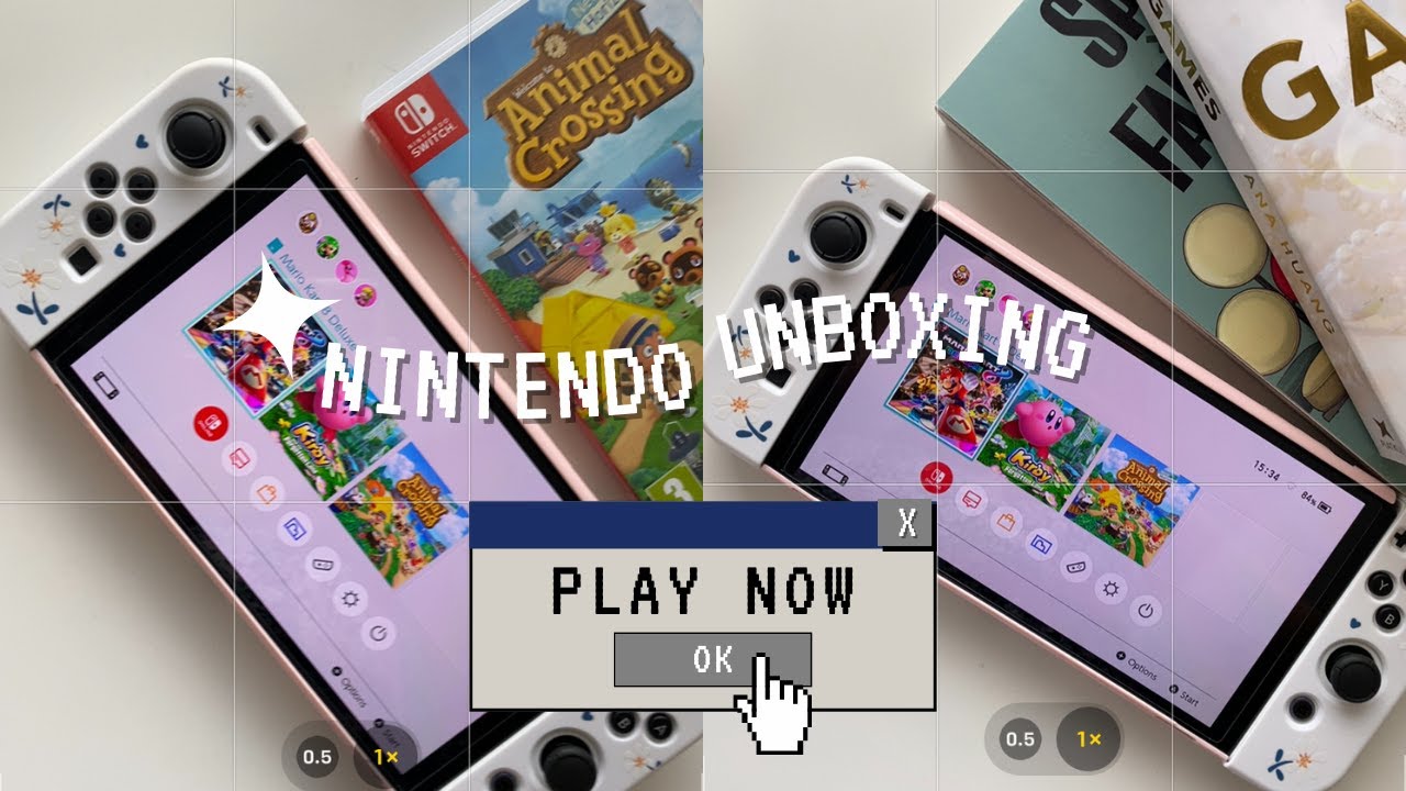 GAMING VLOG 🎮 nintendo switch OLED white aesthetic asmr unboxing in ...