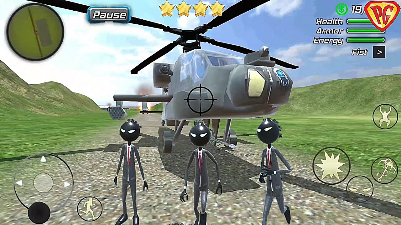 Amazing Crime Strange Stickman Rope Vice Vegas #49 Military Helicopter ...