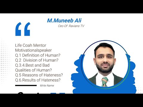 Definition of Human? Division of Human?Best and Bad Qualities ?انسان کو ...