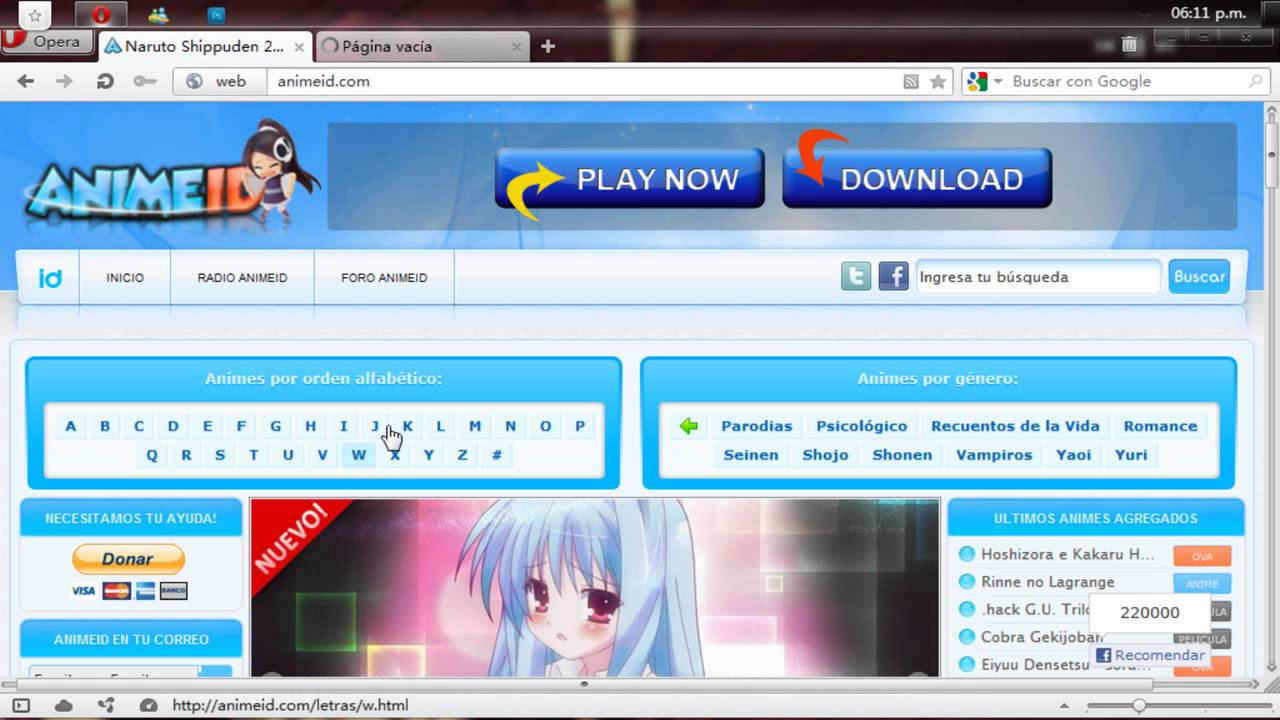 Pagina para ver y bajar anime - YouTube