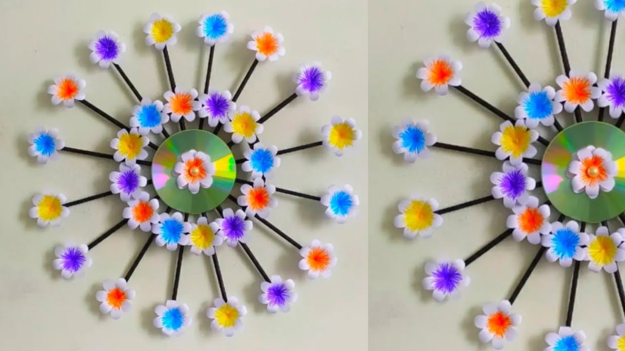 DIY Hanging Wall Decor Idea For Old CD || How To CD For Use || Paper ...