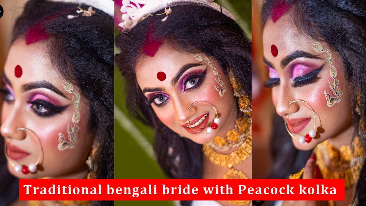 Traditional bengali bride with Peacock kolka ️ - YouTube