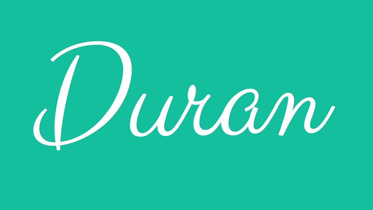 Learn how to Sign the Name Duran Stylishly in Cursive Writing - YouTube