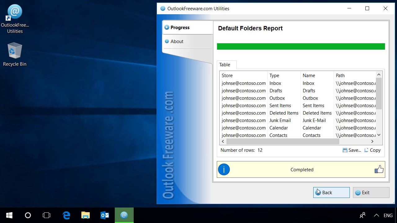 Outlook Default Folders Report - YouTube