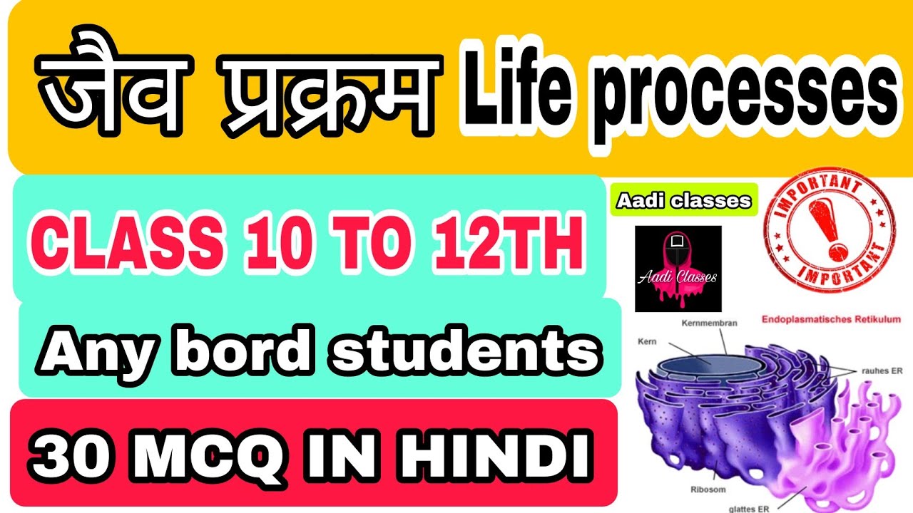 जैव प्रक्रम (Life processes) Class 10th chapter most important mcq In ...