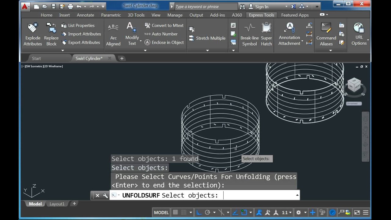 Unfold Surface With Many Cutouts in AutoCAD - YouTube