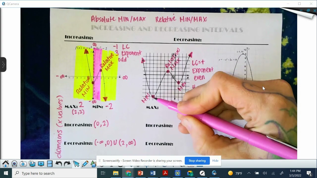 M3 - Increasing and decreasing intervals - YouTube