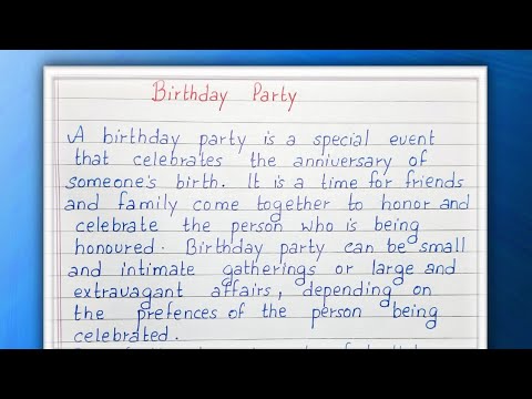 Write a short essay on Birthday party | Essay - YouTube