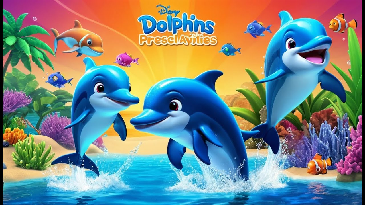 Colorful Dolphins Dancing 🐬🌈 | 3D Animated Nursery Rhyme for Kids - YouTube