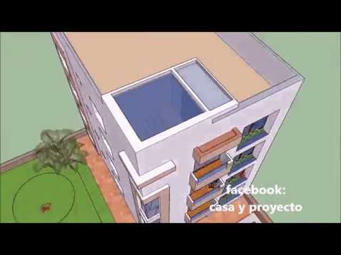 Apartment plans small building of 4 levels - YouTube