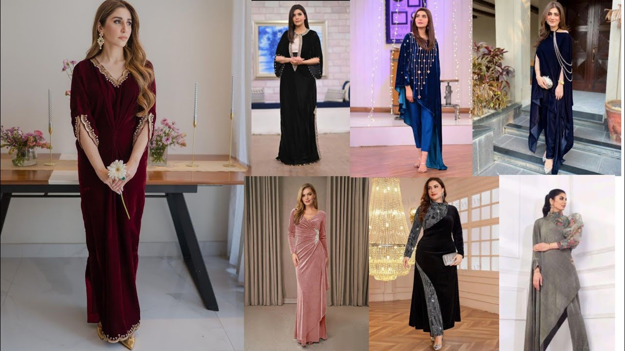 Winter party wear dresses for ladies/ Winter suits designs for ladies/# ...