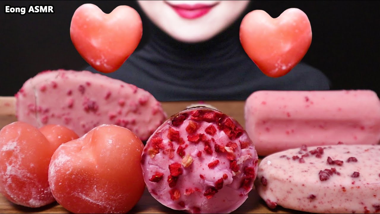 ASMR STRAWBERRY ICE CREAM 딸기 아이스크림 - YouTube