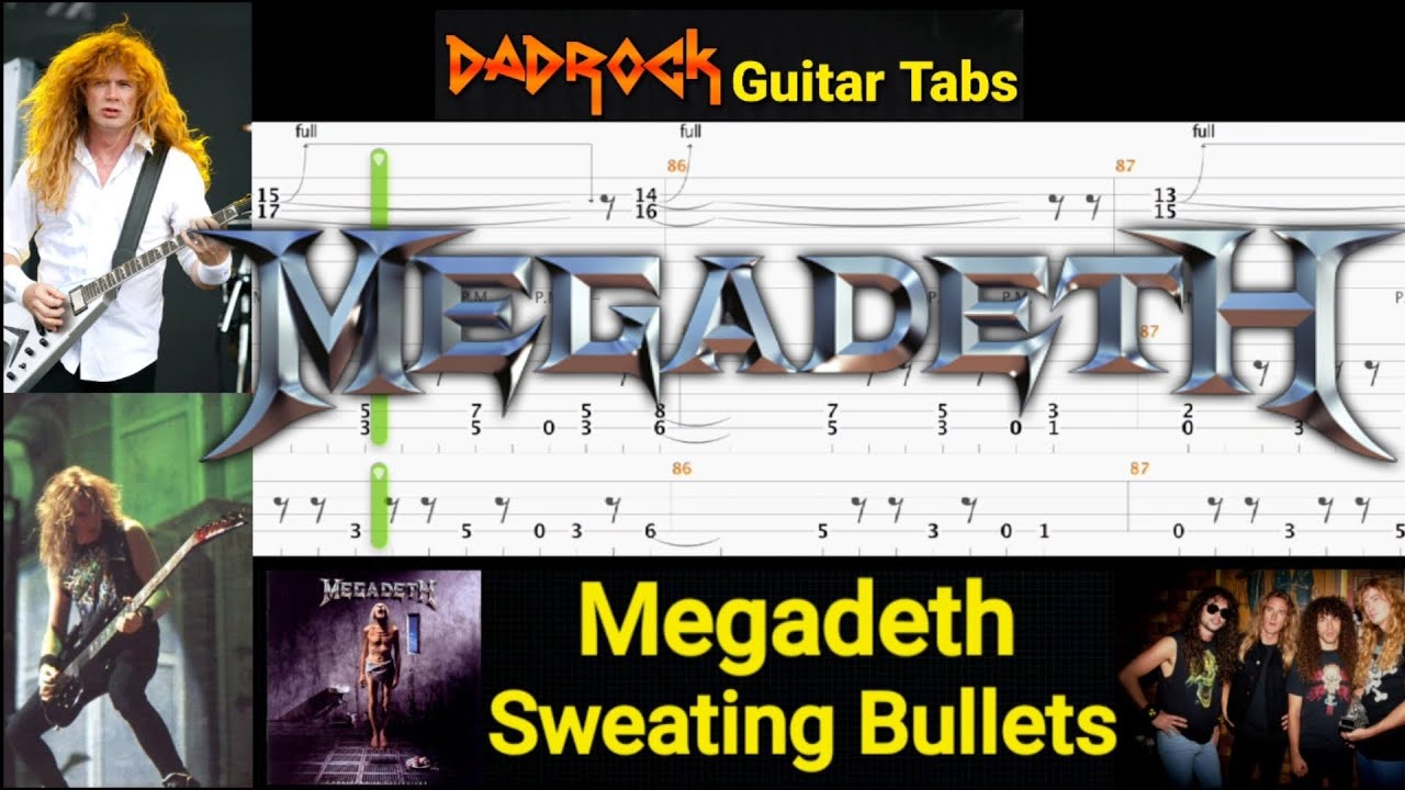 Sweating Bullets - Megadeth - Guitar + Bass TABS Lesson - YouTube