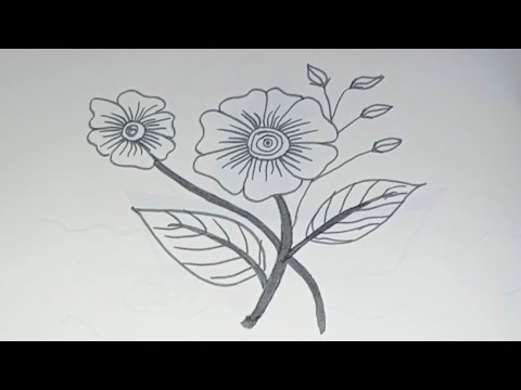 ek aasan saral phool sketches🌸||How to draw a easy simple flowers ...