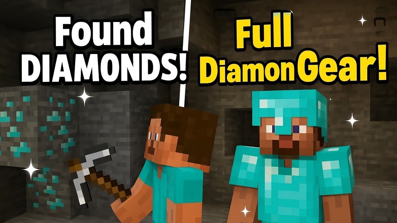 "I Found DIAMONDS and Crafted FULL Diamond Armor! 🔥 | Minecraft PE ...