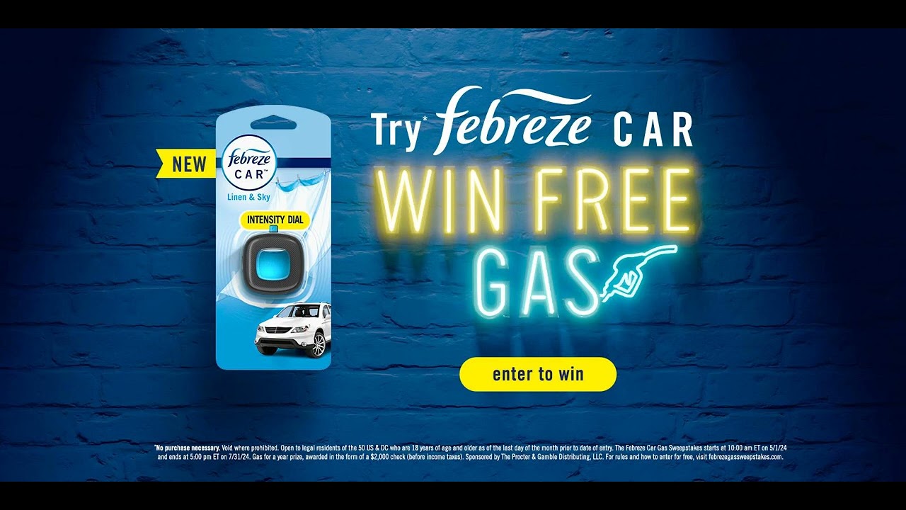 Febreze Car Vent Clips with Free Gas Sweepstakes Radio Commercial (2024 ...