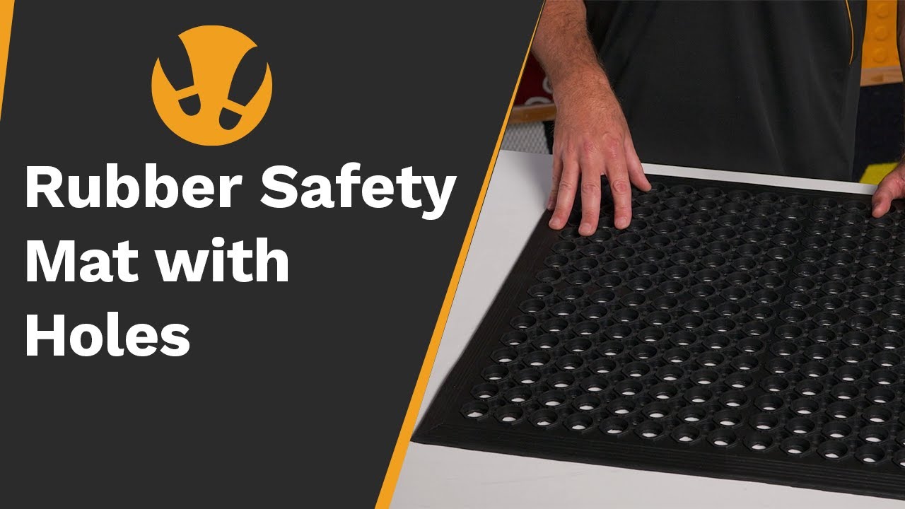 Rubber Safety Mat with Holes Product Demonstration | Matshop - YouTube