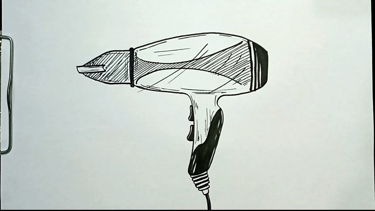 How to Draw HAIRDRYER Step by Step - YouTube