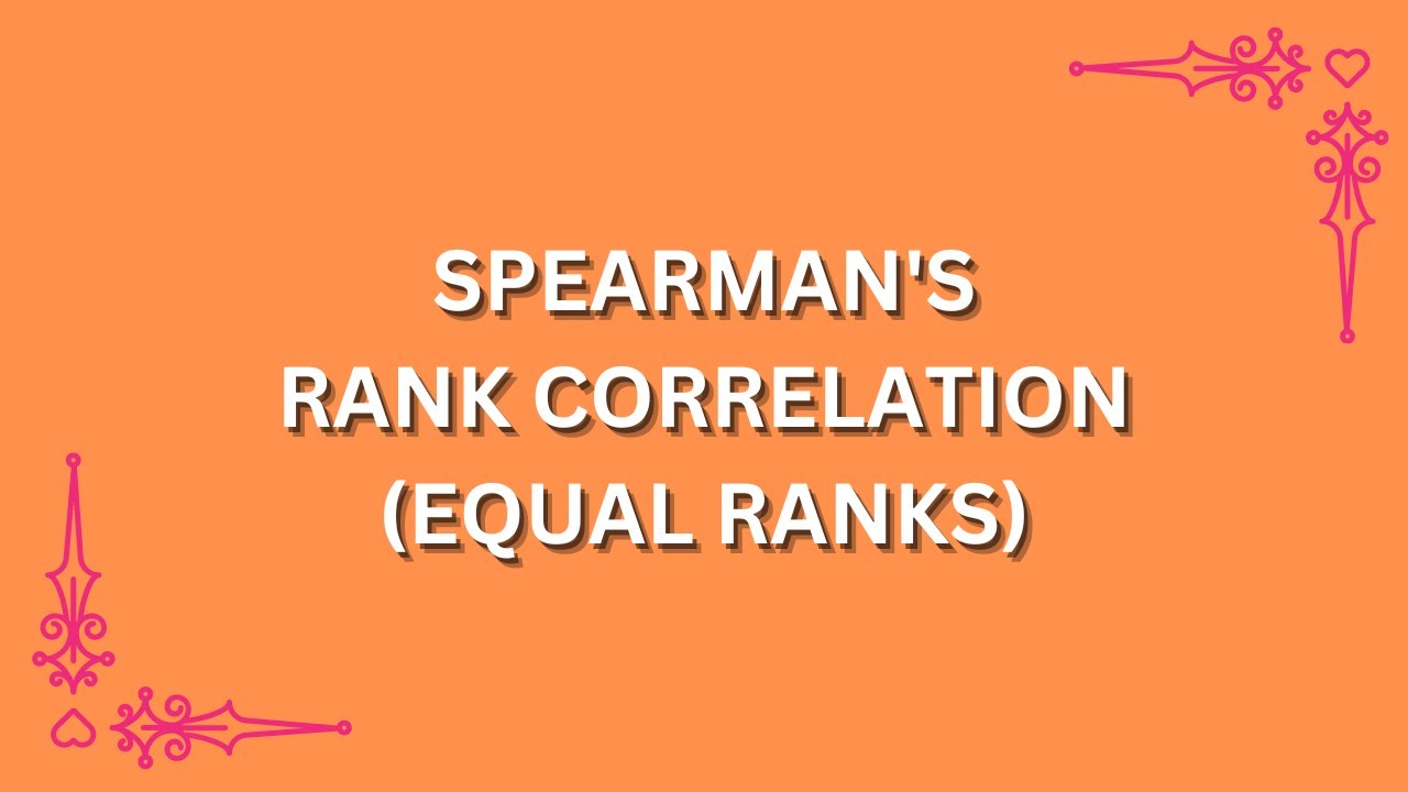 Rank Correlation Equal Ranks - YouTube