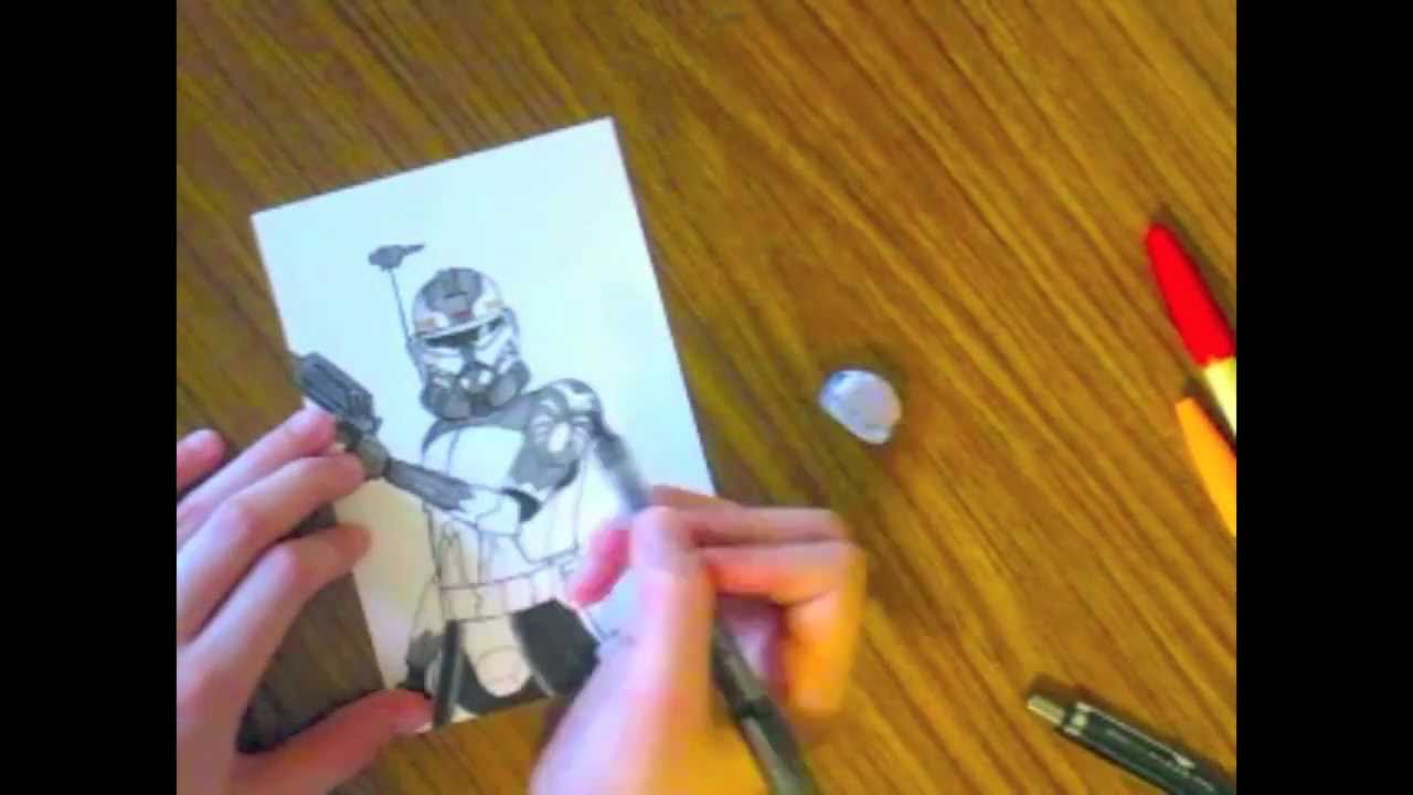 Commander Wolffe Drawing (Time Lapse) - YouTube