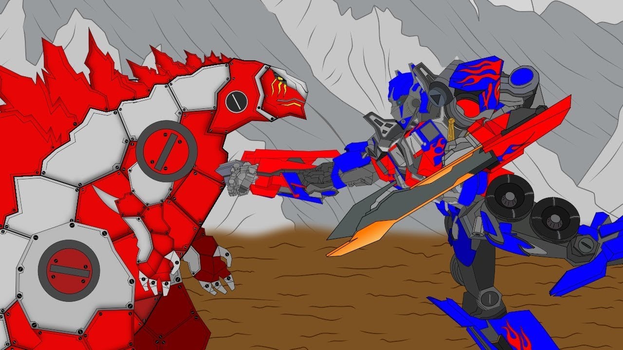 Robots Optimus Prime vs Evolution of Godzilla: Size Comparison | Robots ...