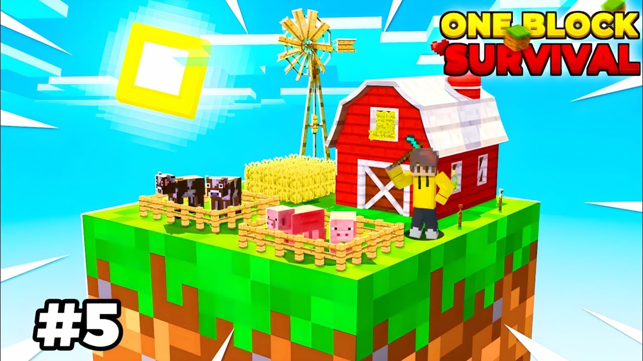 I Built A Wheat Farm || One Block Gameplay #5 - YouTube