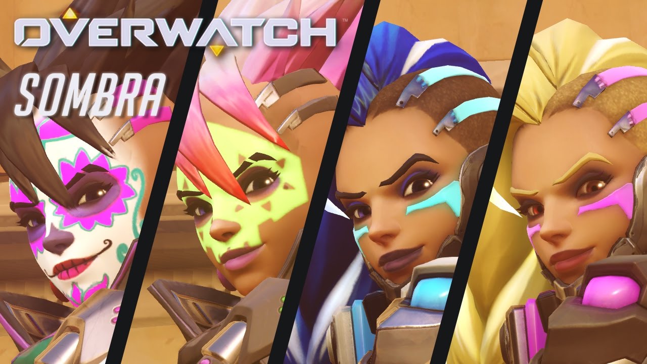 Sombra - All Skins, Emotes and Highlights - YouTube