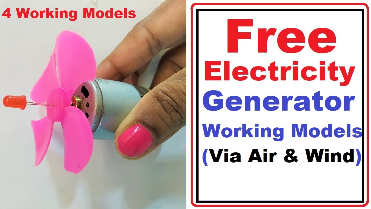 free electricity using wind/air energy working model (4 ways) | DIY at ...