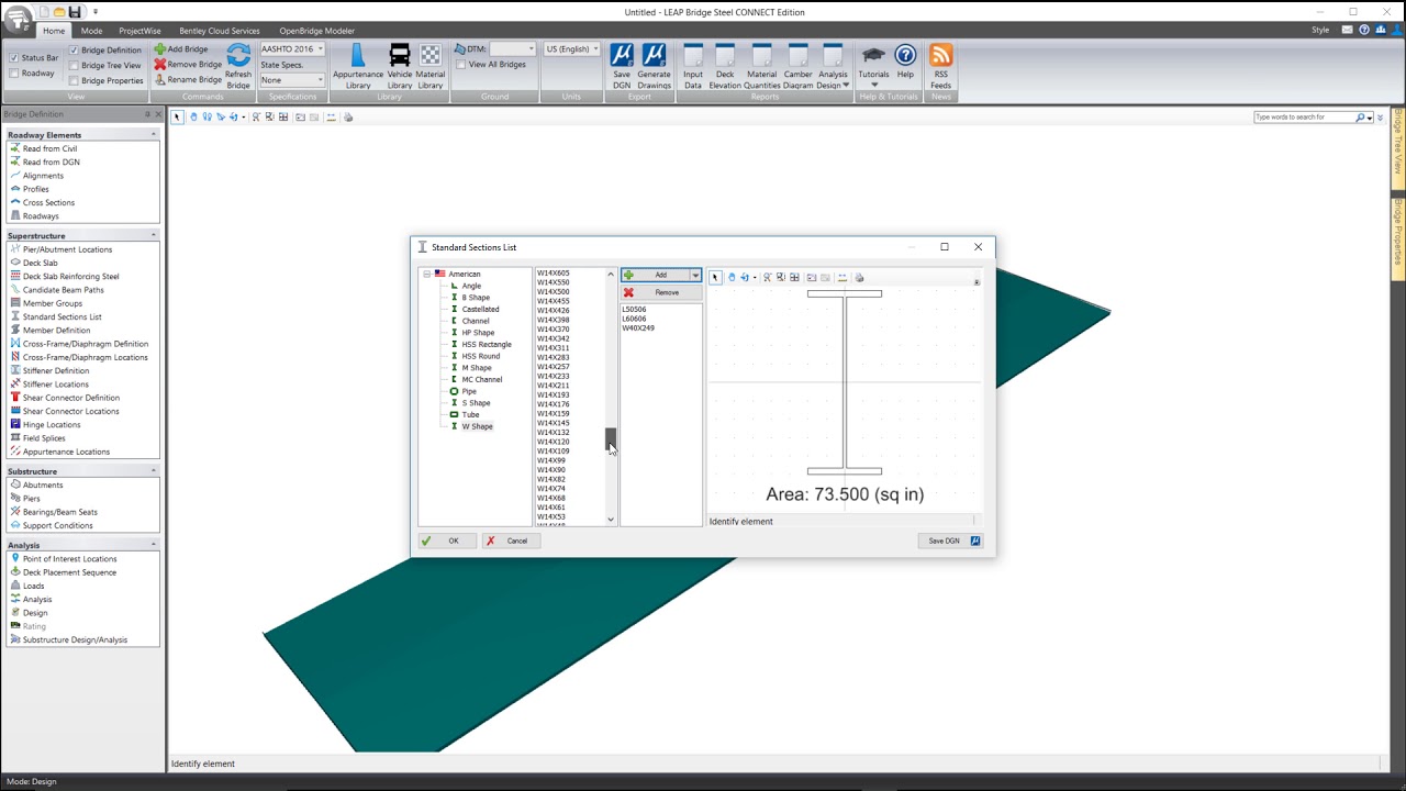 LEAP Bridge Steel - Standard Section List - YouTube