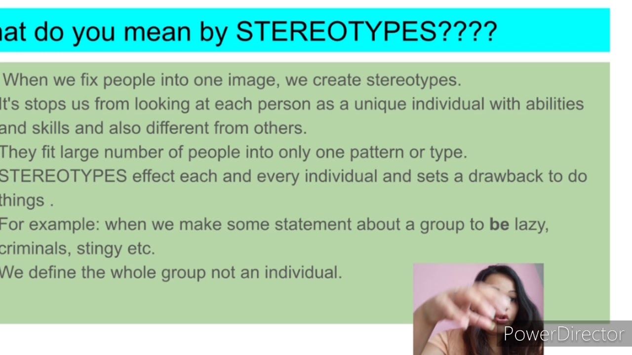 Creating stereotypes - YouTube