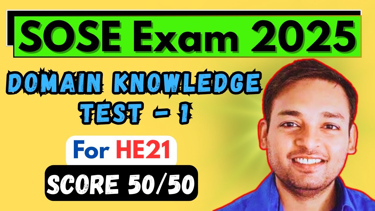 SOSE EXAM 2025 | Domain Knowledge Test for SOSE 9th & 11th | Mock Test ...