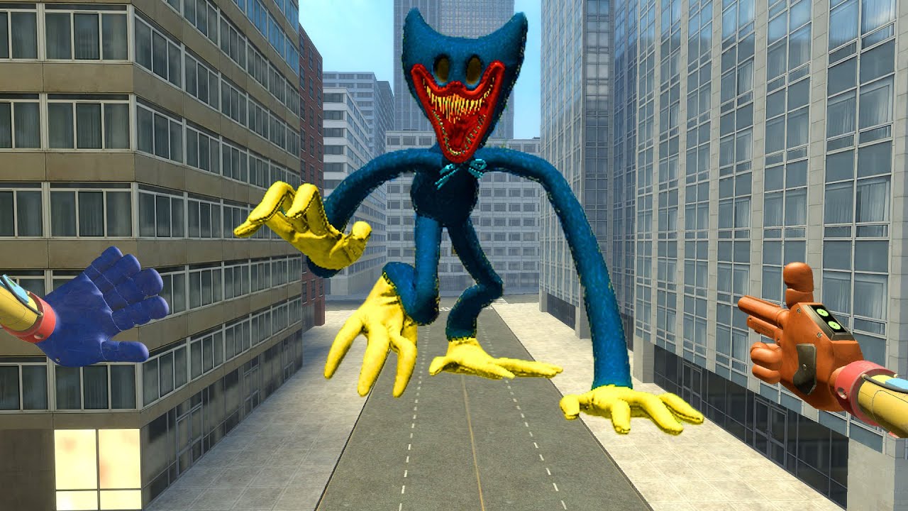 GIANT SCARY HUGGY WUGGY FROM POPPY PLAYTIME TAKES OVER THE CITY! SCARY ...