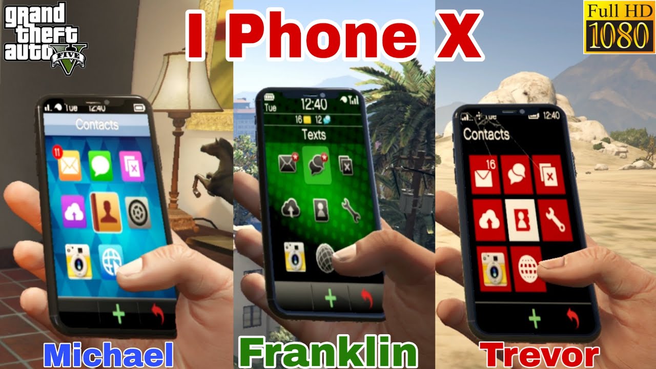 GTA 5 : HOW TO INSTALL IPHONE X FOR MICHAEL,FRANKLIN AND TREVOR 🔥🔥🔥 ...