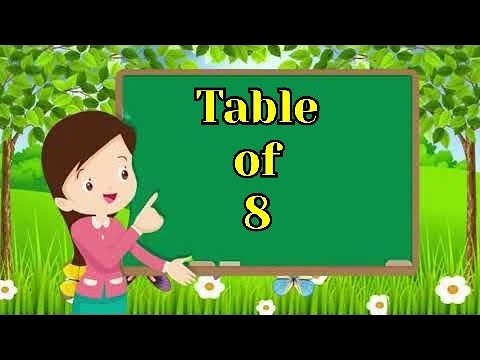 8-x1=8 Multiplication | Table of Eight 8 Tables Song Multiplication ...