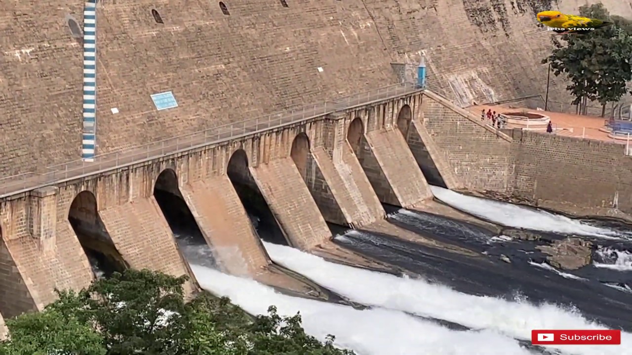 Mettur dam 360 view | 120 Feet full water level - YouTube