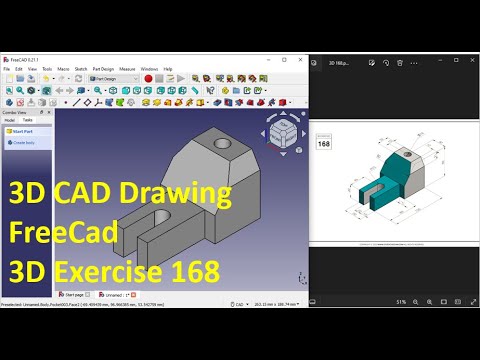 FreeCad 3D Drawing Exercise 168 #tech #techasmr #technology #asmr # ...