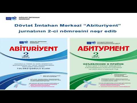 DİM Abituriyent jurnalının 2-ci nömrəsini nəşr edib.Keçid ballarıda bu jurnalda verilib.