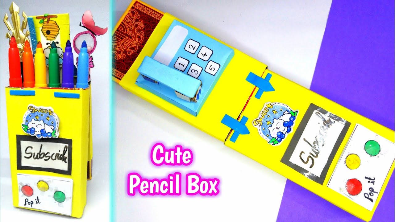 How to make pencil box | DIY Cute Pencil Box | Pencil Box Making ...