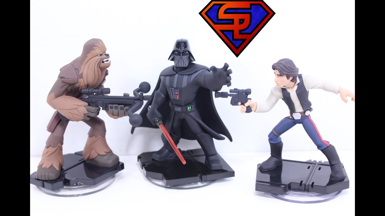 Disney Infinity 3.0 Star Wars Darth Vader, Han Solo Chewbacca Figures ...