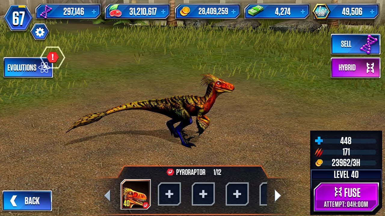 PYRORAPTOR LEVEL 40 - Jurassic World The Game - (iOS, Android) Gameplay ...