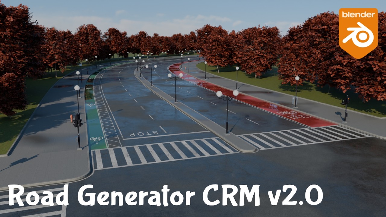 Major update CRM v2.0 - Blender Roads Generator - YouTube