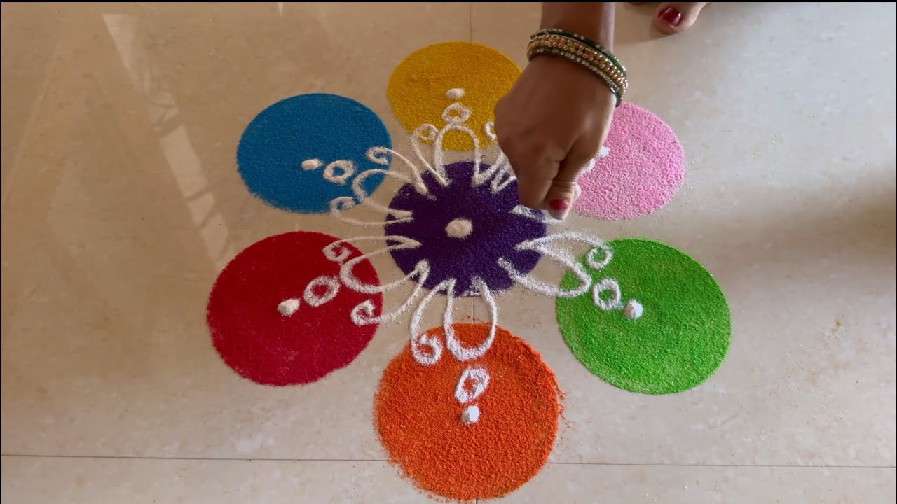 2in 1multicolour,colourful very unique rangoli design,🌿daily or any ...