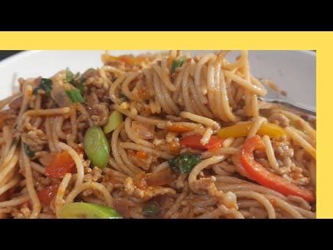 spaghetti & minced meat recipe. how to prepare spaghetti & minced meat ...