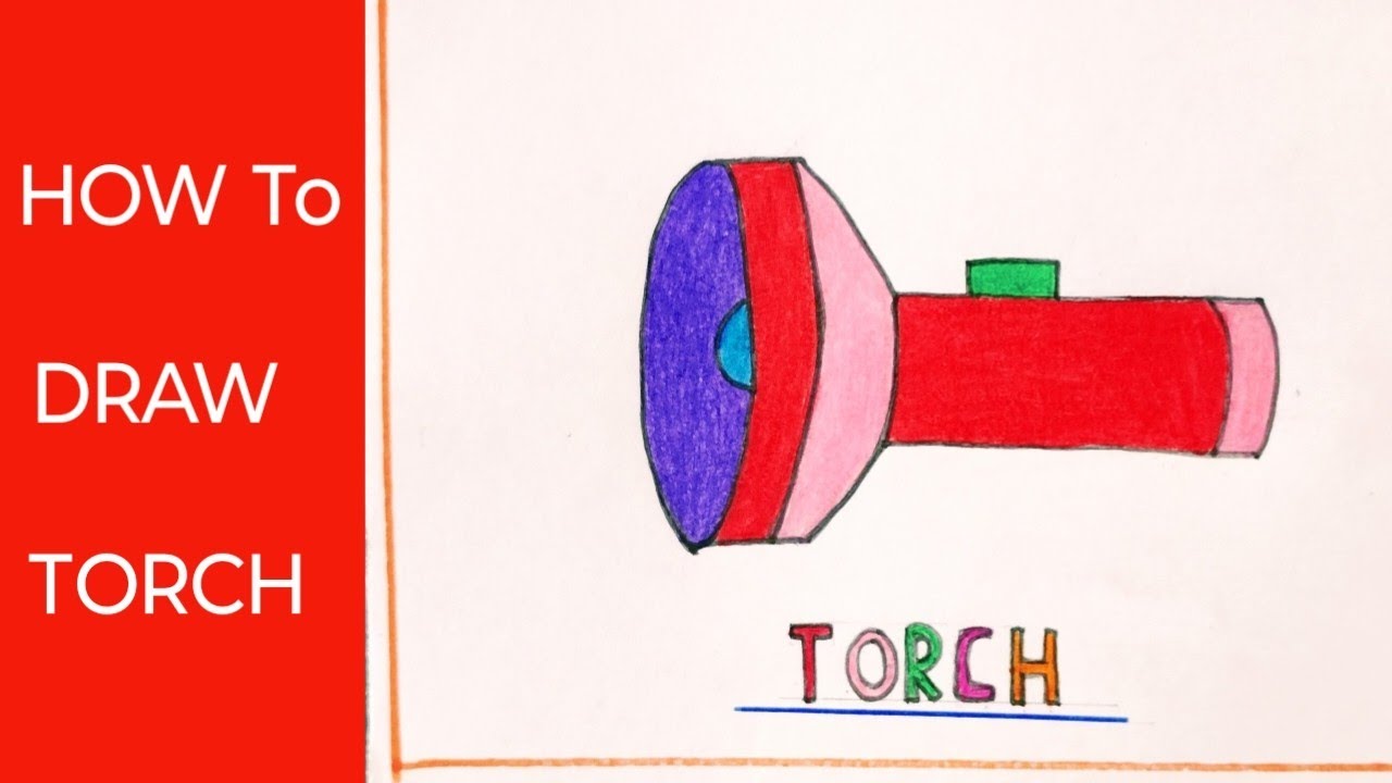 Torch🔦Drawing Easy | How To Draw Torch🔦Drawing | Torch Drawing Step By ...