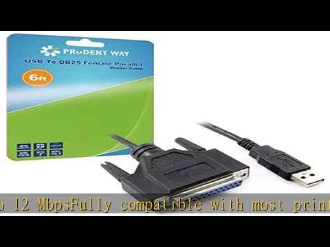 Prudent Way PWI-USB-DB25 - USB to DB25 Female Bi-Directional Parallel Adapter, 6' Length - YouTube