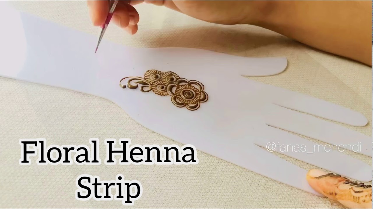 Floral Henna Strip Design for parties - YouTube