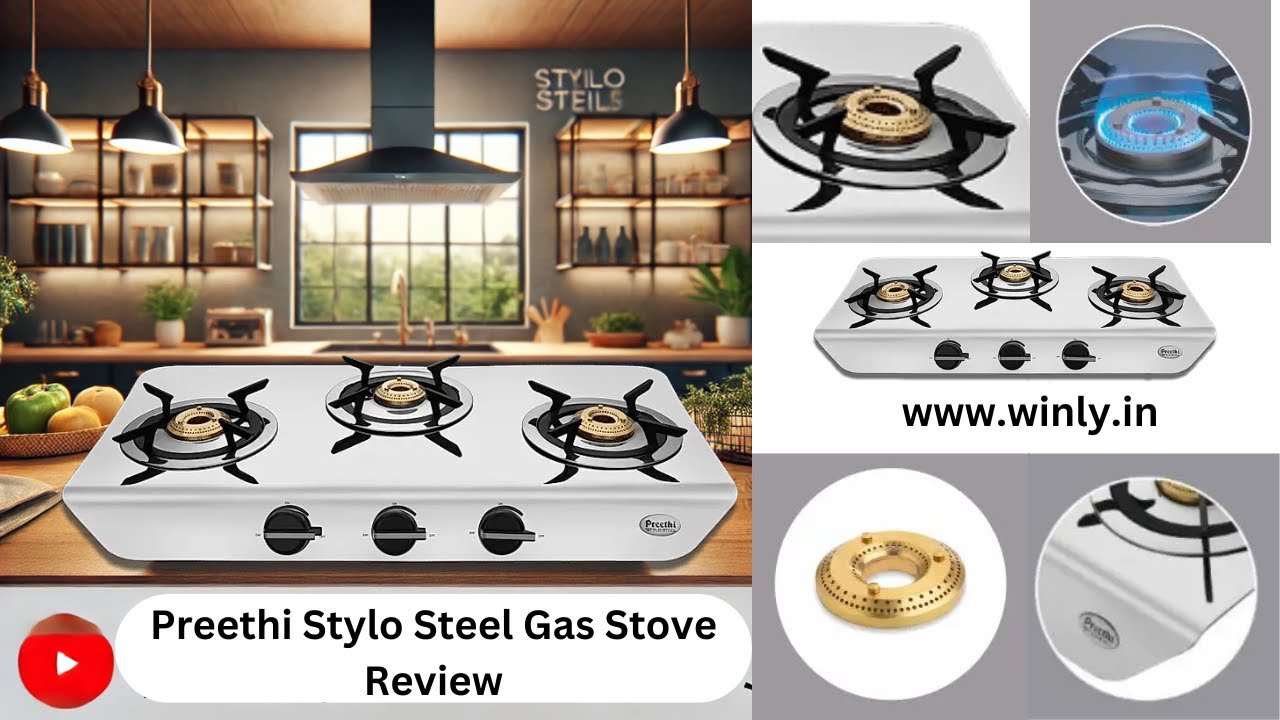 Preethi Stylo Steel Slim 3 Burner Gas Stove - Efficiency Meets Elegance ...
