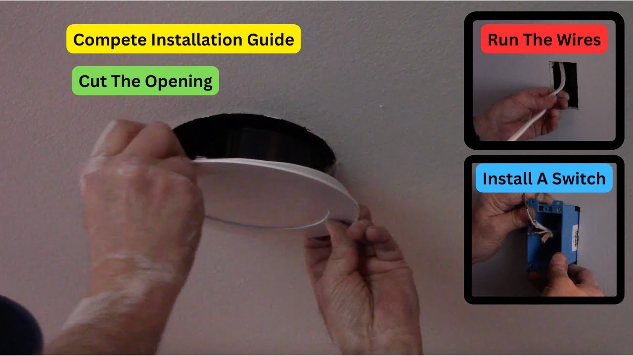 Install Recessed Lighting Without Existing Wiring Or Switch - YouTube