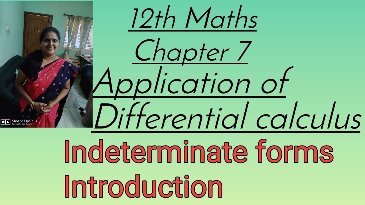 12th Maths/Application of Differential calculus/ Indeterminate forms ...