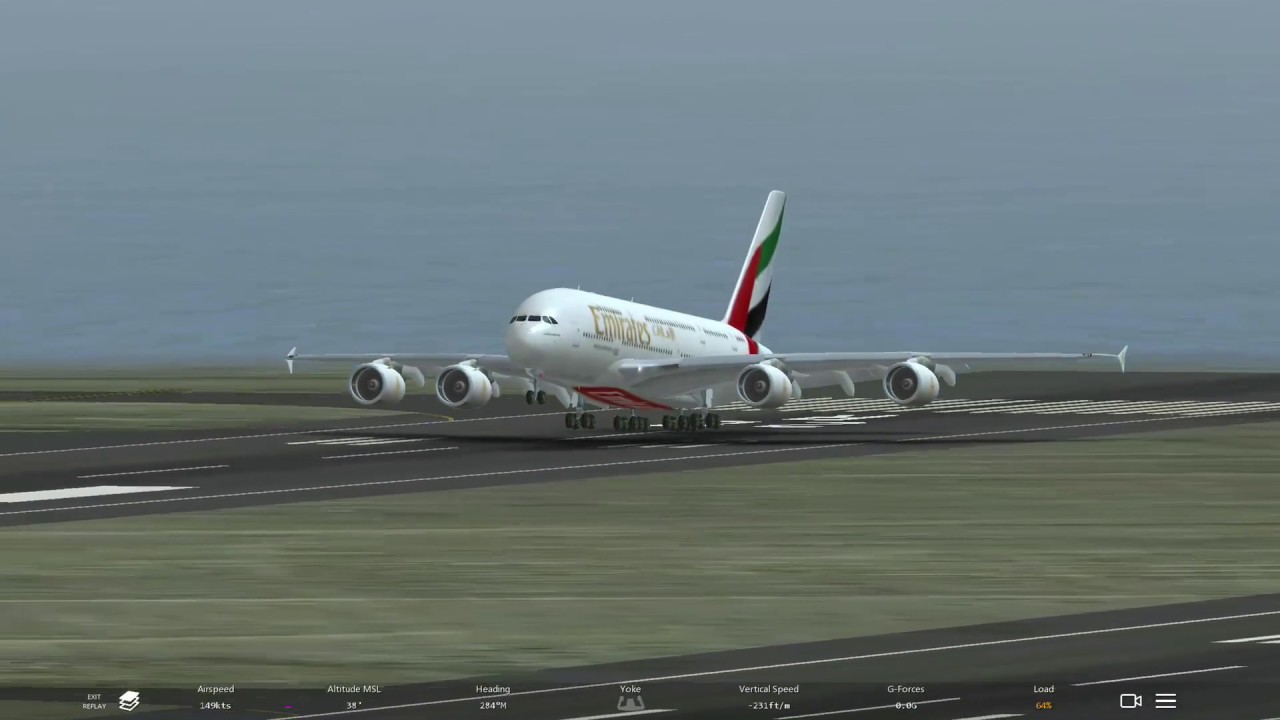 A380 Emirates landing Infinite Flight - YouTube